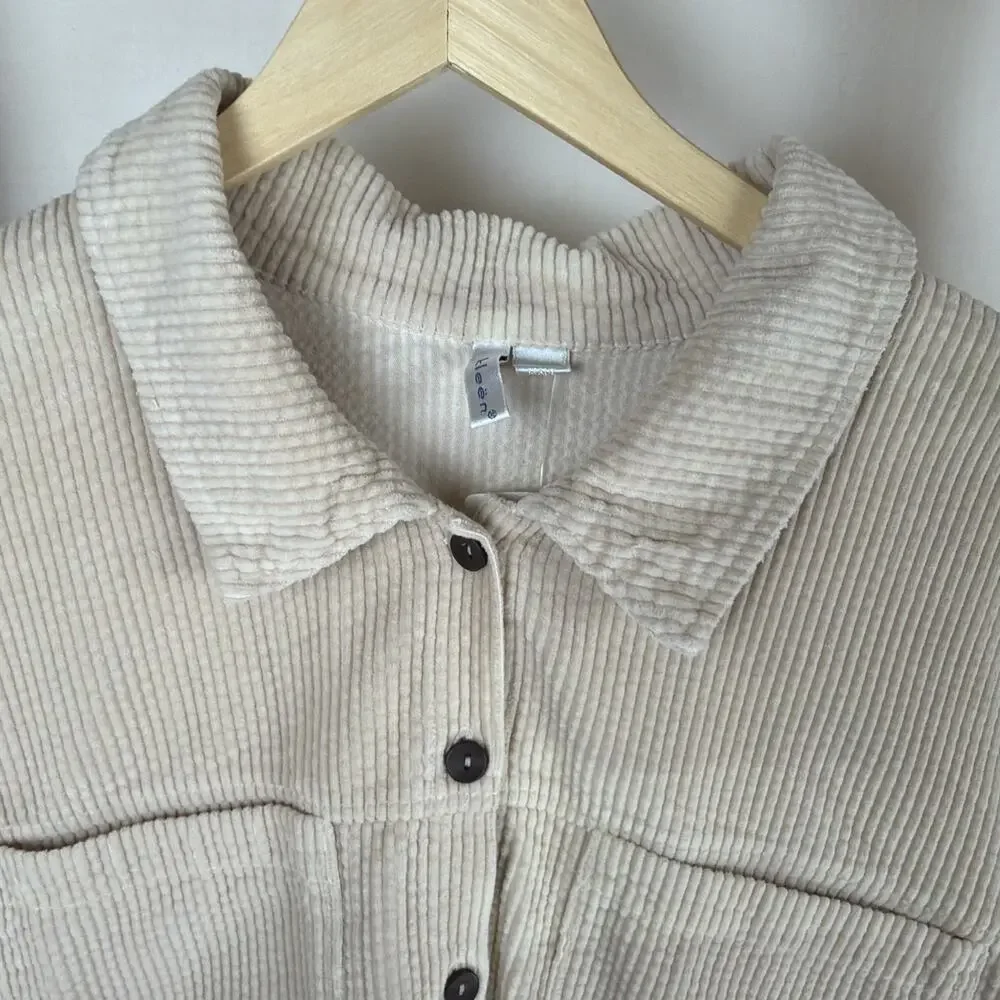 Kleen | Tops | Nwt Kleen Big Shirt Corduroy 0 Cotton Shirt Short Jacket ...